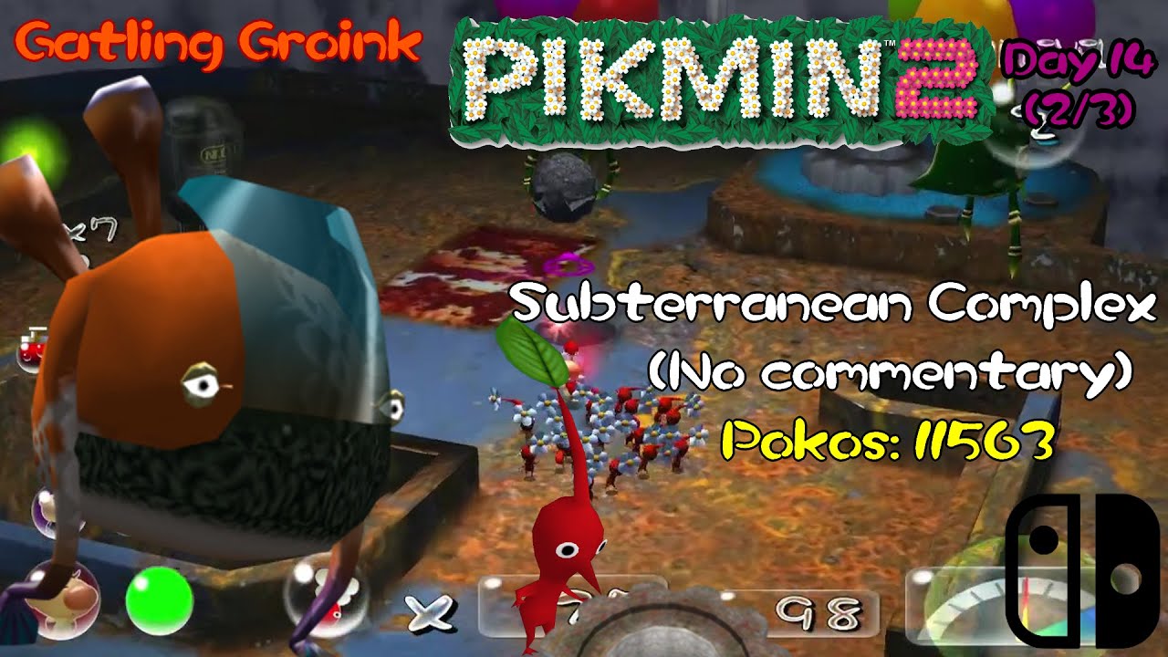 Pikmin 2 - Day 14 (2/3) - Groink Galore - (No Commentary) - (Nintendo Switch)