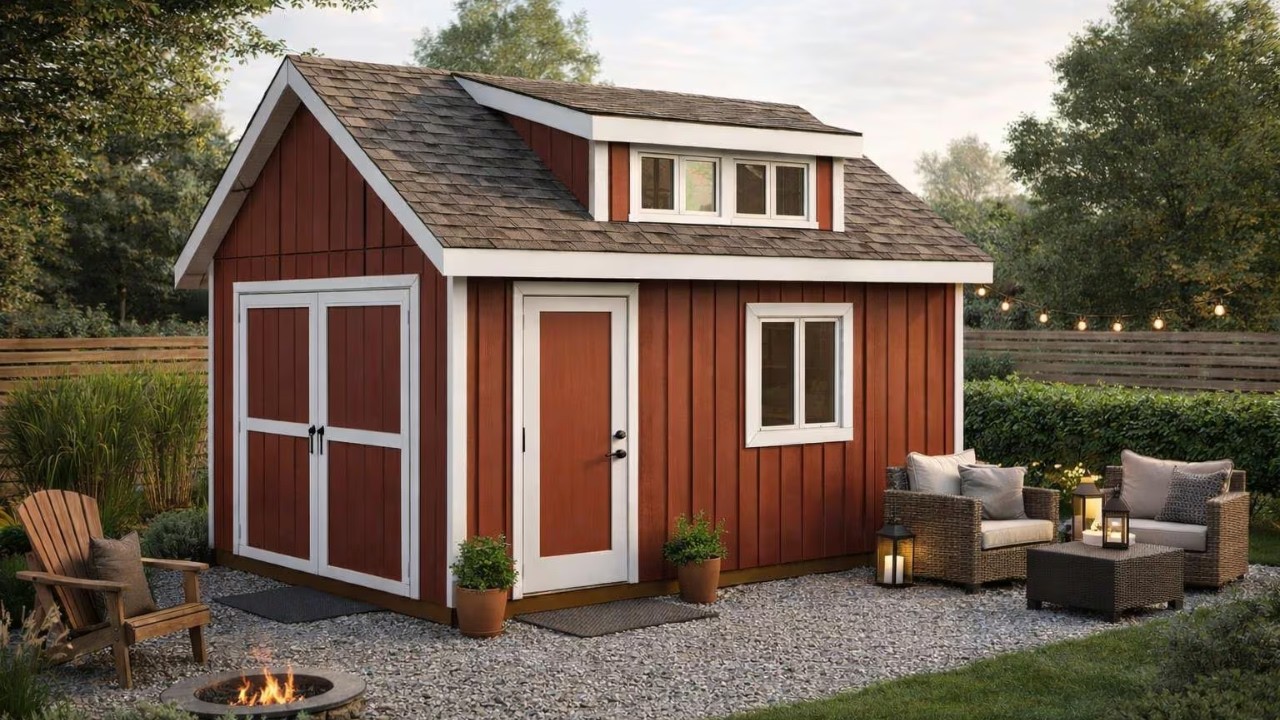 12x16 Gable Shed with Dormer and Loft Plans