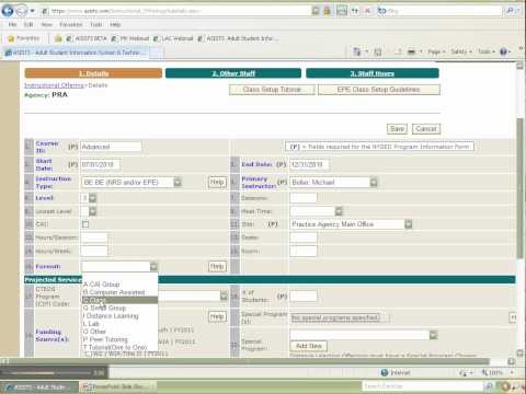 Instructional Offerings/Activity | ASISTS