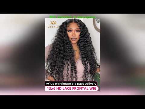 #30 40 42 Inch Deep Wave Lace Front Wig 13x6 Hd Lace Frontal Wig 13x4 Curly Human Hair Wigs For