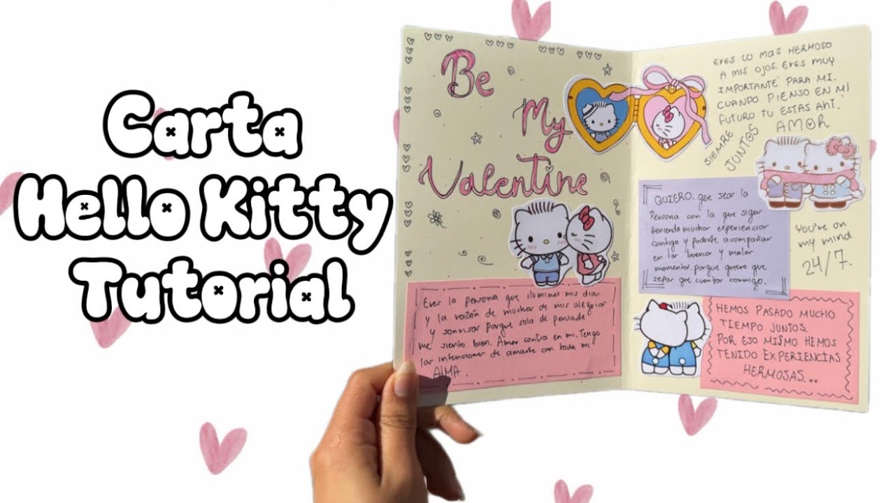 Carta Hello Kitty tutorial facil - San Valentine 