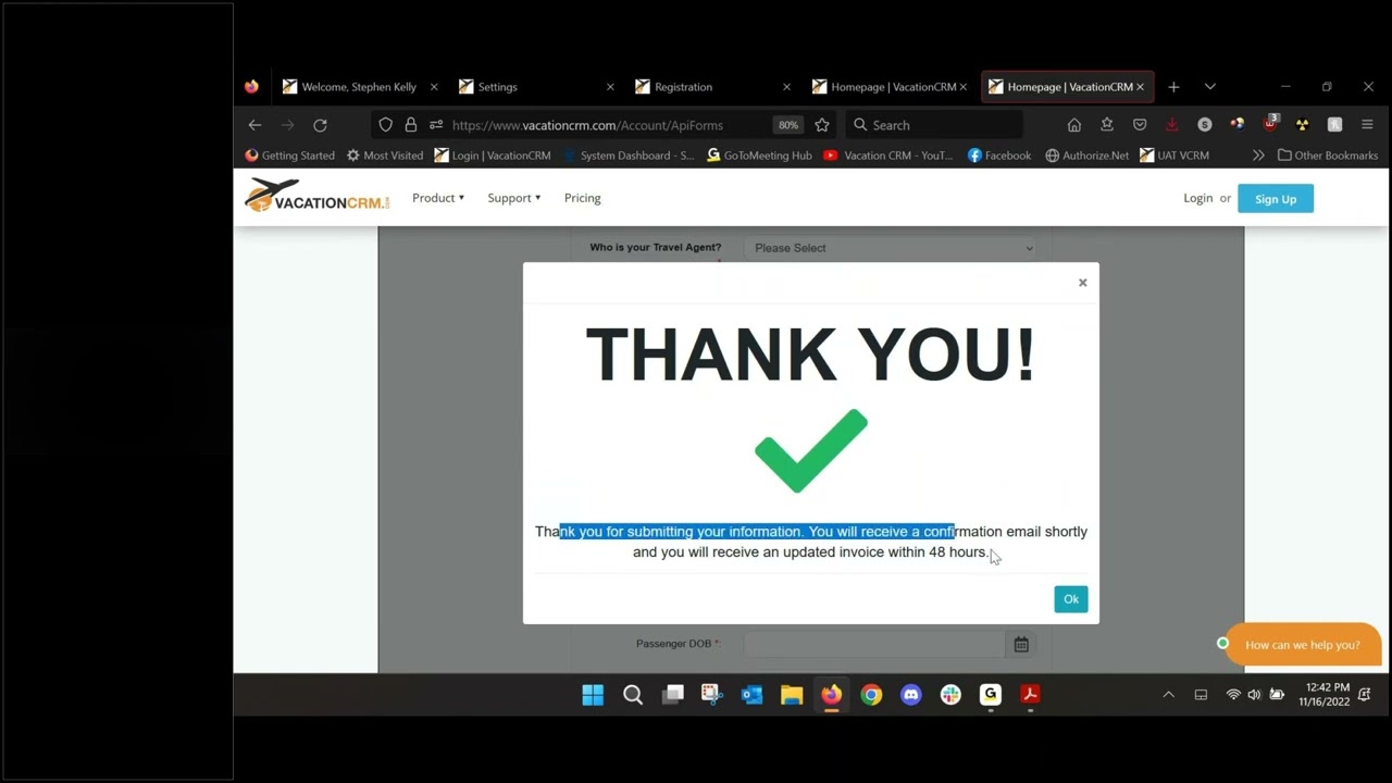 VCRM Q&A on API Forms