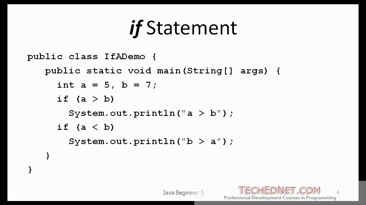 Java Beginner 5 - Decision Making, if, switch statements