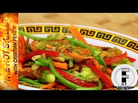 How to cook zucchini flowers with garlic | Chef Cristian Feher on The Hot Skillet