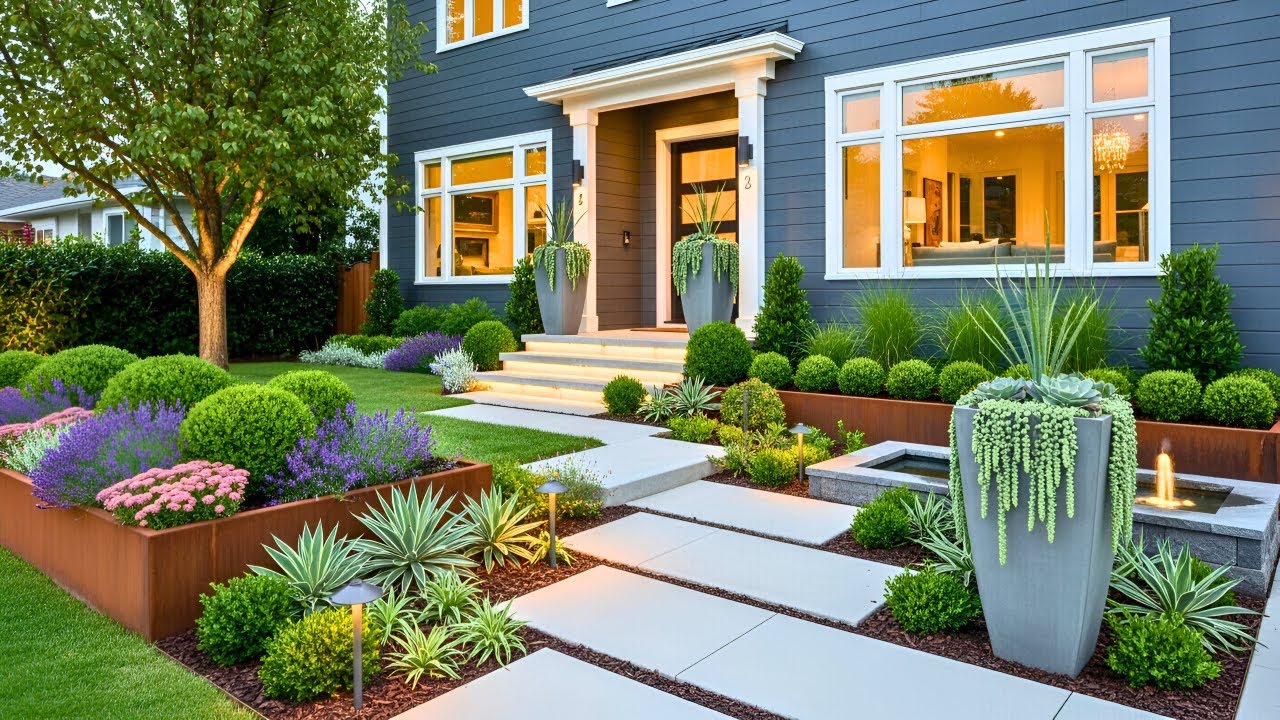 Modern Front Yard Landscaping Ideas to Maximize Curb Appeal with Low-Maintenance Style Designs
