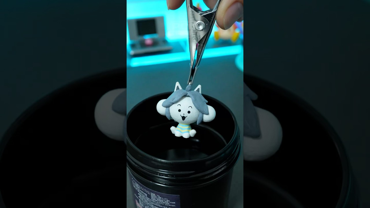 Temmie Mini Keychain!!#undertale #temmie #miniature #keychain #craft #diy #tutorial #shorts