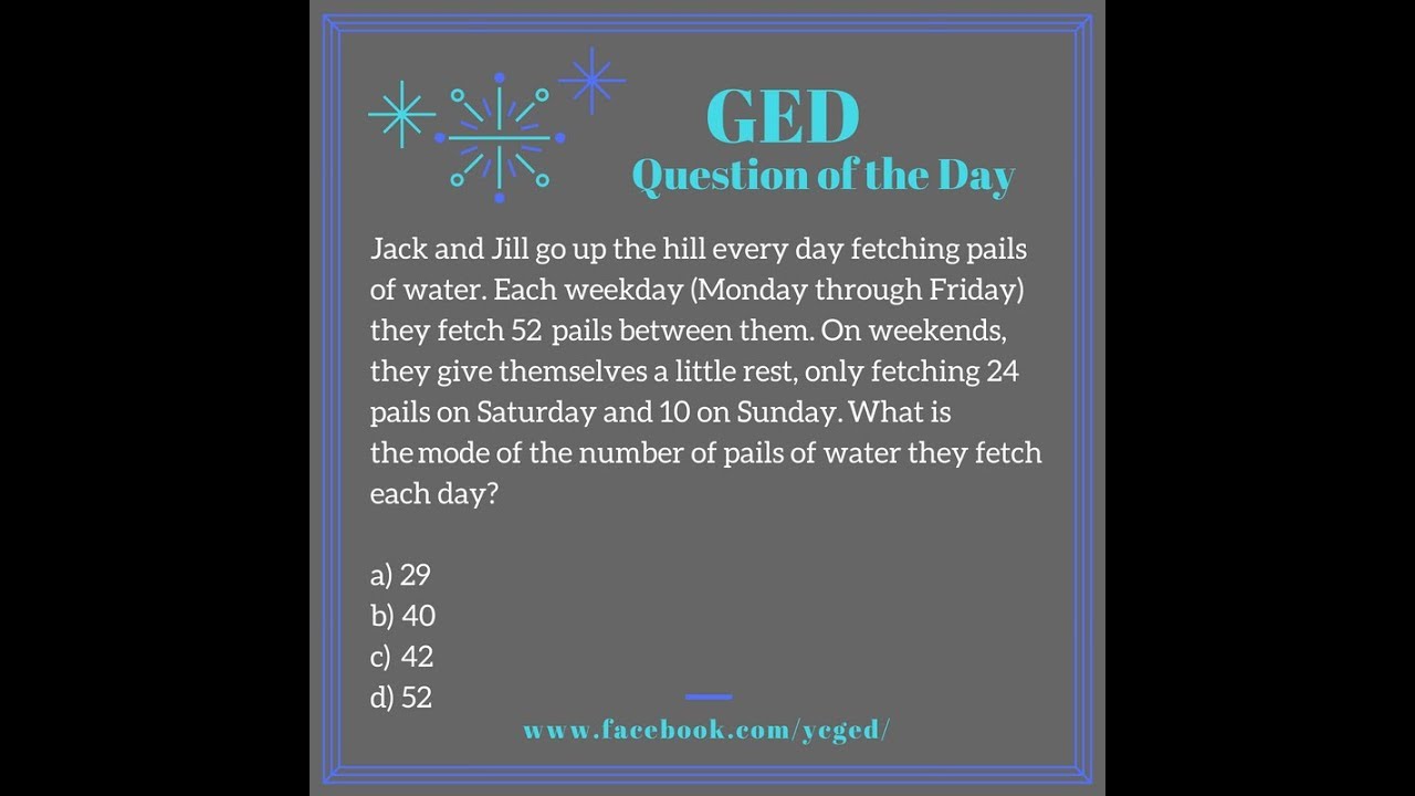 GED QOD: Mode Word Problem