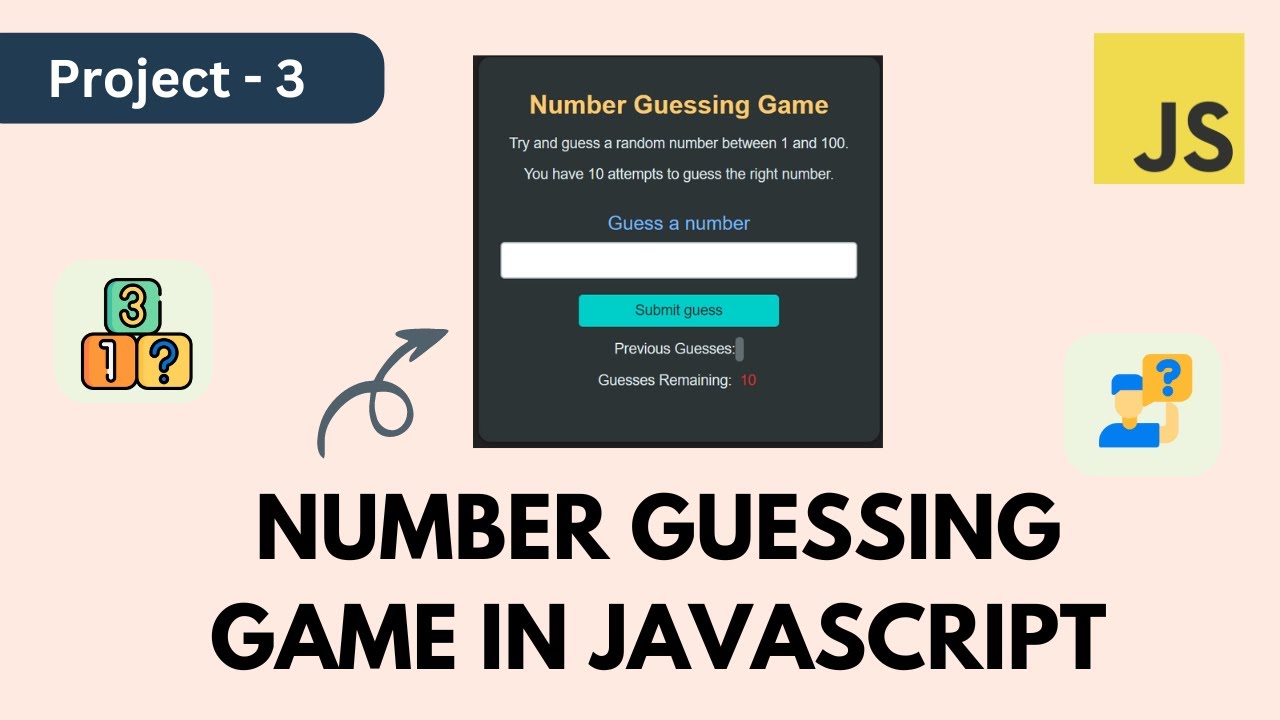 Number Guessing Game in JavaScript | Beginner Level Project in JavaScript #javascript