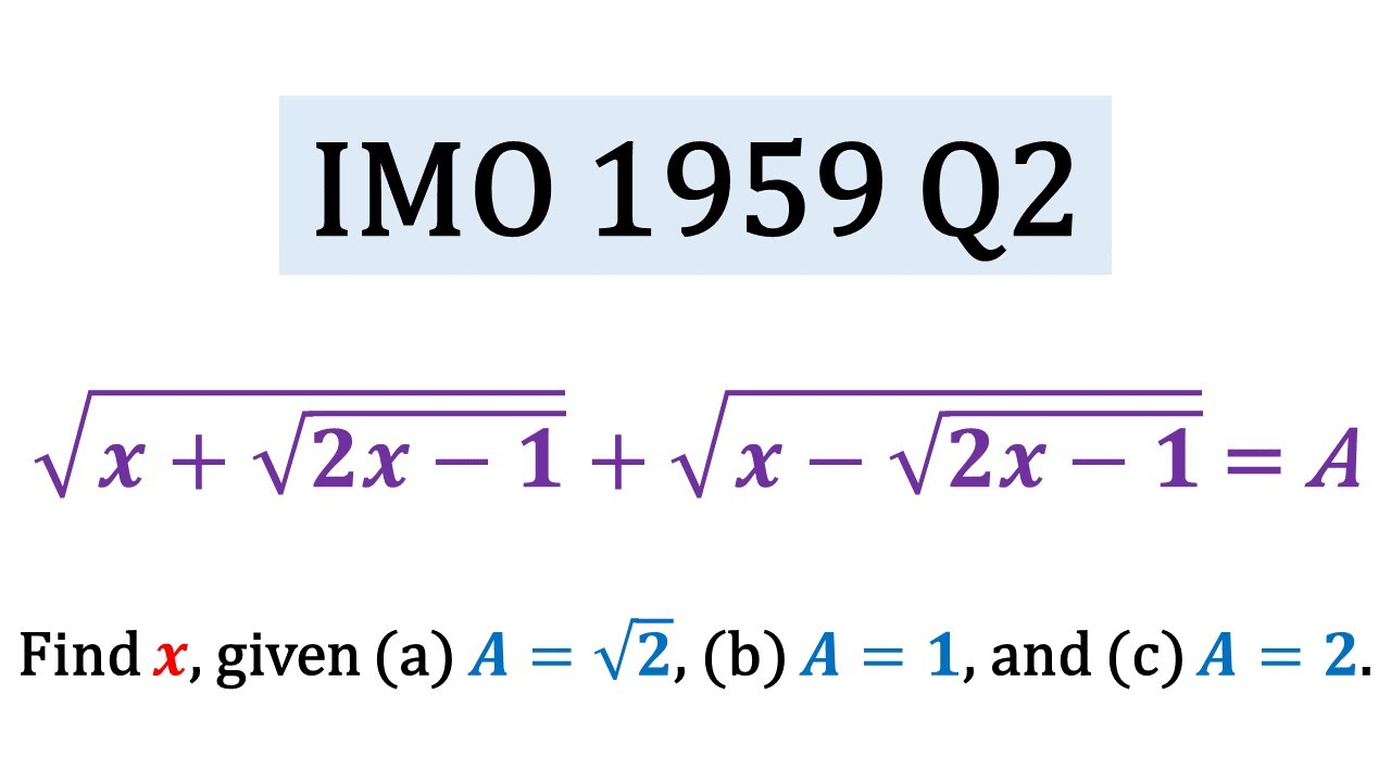 International Mathematical Olympiad 1959 - Problem 2