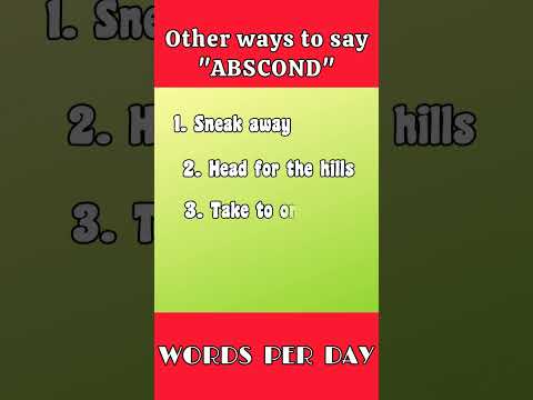 DIFFERENT WAYS TO SAY "ABSCOND" #englishlearners #englishlearning #youtubeshorts