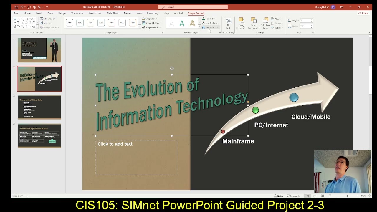 CIS105: 12/9/25: SIMnet PowerPoint Guided Project 2-3