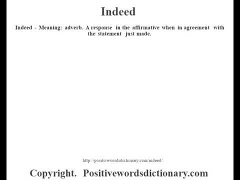 Indeed definition | Indeed meaning