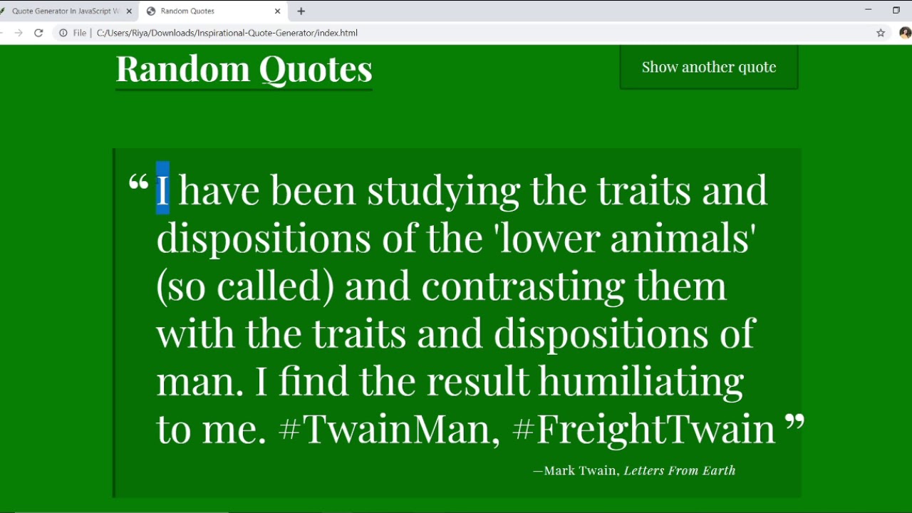 Quote Generator In JavaScript With Source Code | Source Code & Projects