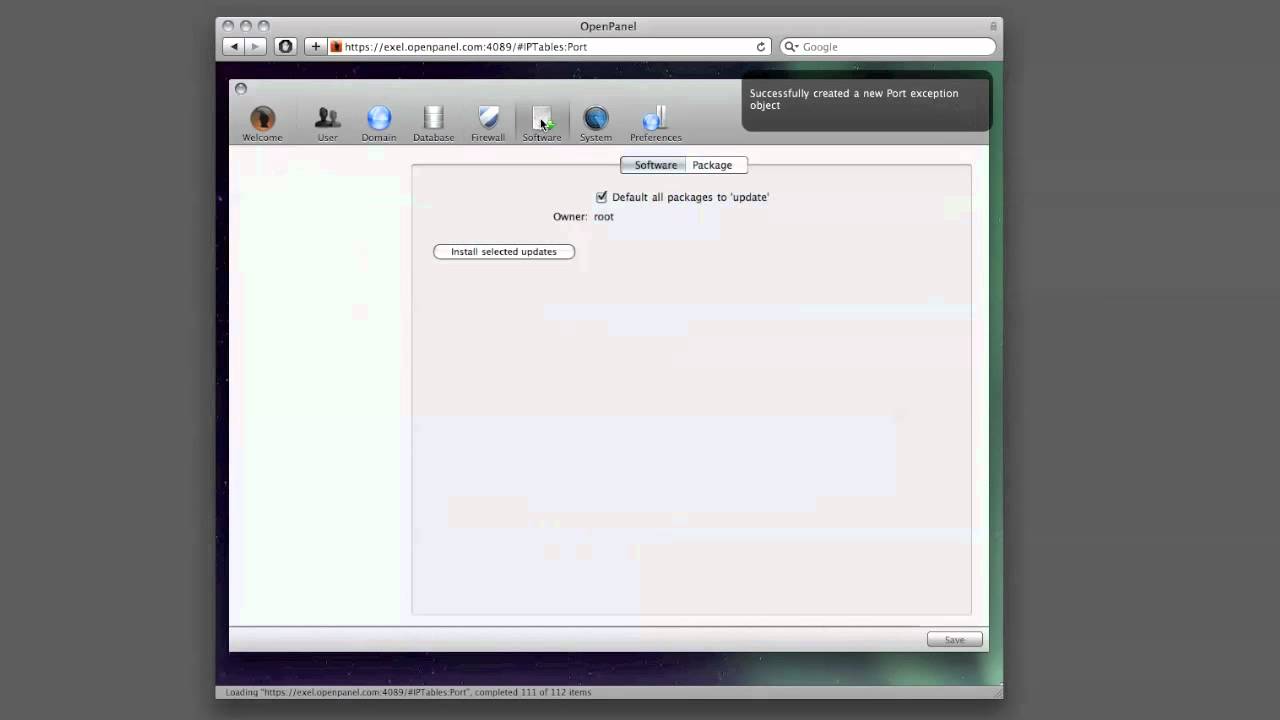 OpenPanel 1.0 Interface