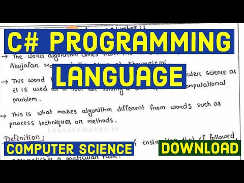 C# Handwritten Notes download | C Programming Notes | Computer programming notes