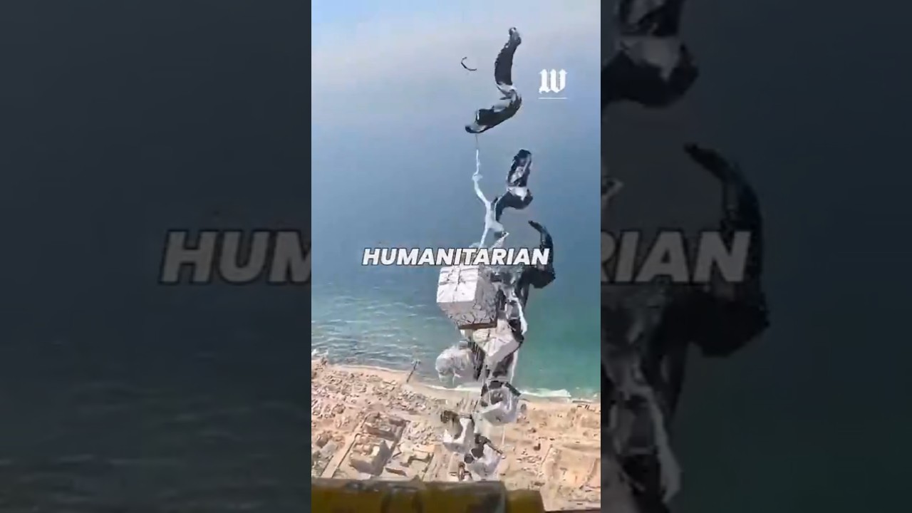 Humanitarian aid supplies air dropped into Gaza