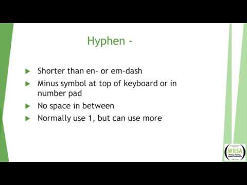 Hyphens and Dashes