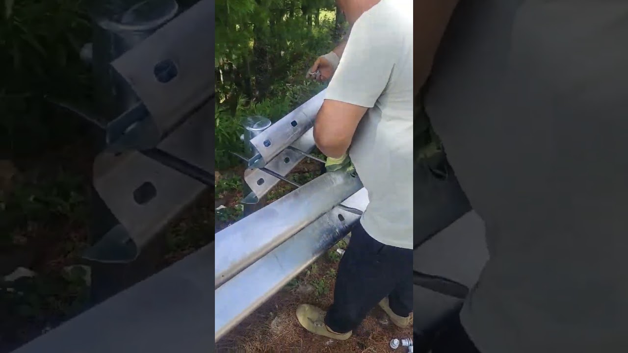 W-Beam Guardrail System Install | Roadside Barrier Construction