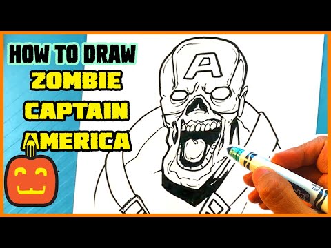 AMAZING How to Draw ZOMBIE CAPTAIN AMERICA - What If