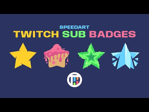 Twitch Sub Badges Speedart - Inkscape Vector Gaming Designs