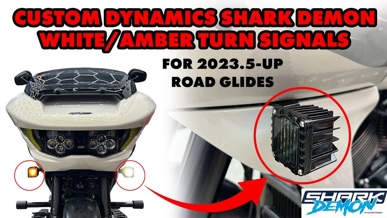 Bright! Shark Demon LED Front Turn Signals by Custom Dynamics 23.5-Up Harley Davidson Road Glide 
