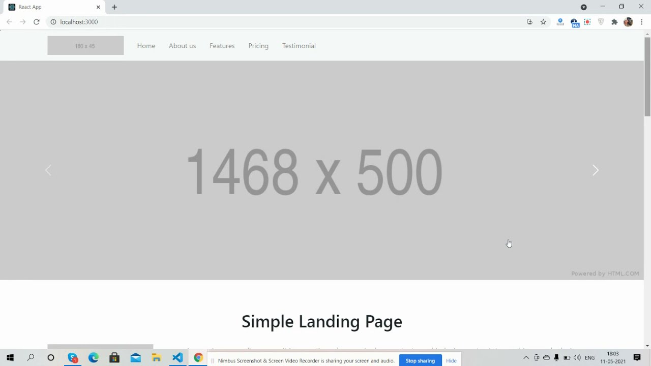 Reactjs Bootstrap 5 Free Responsive Template Working