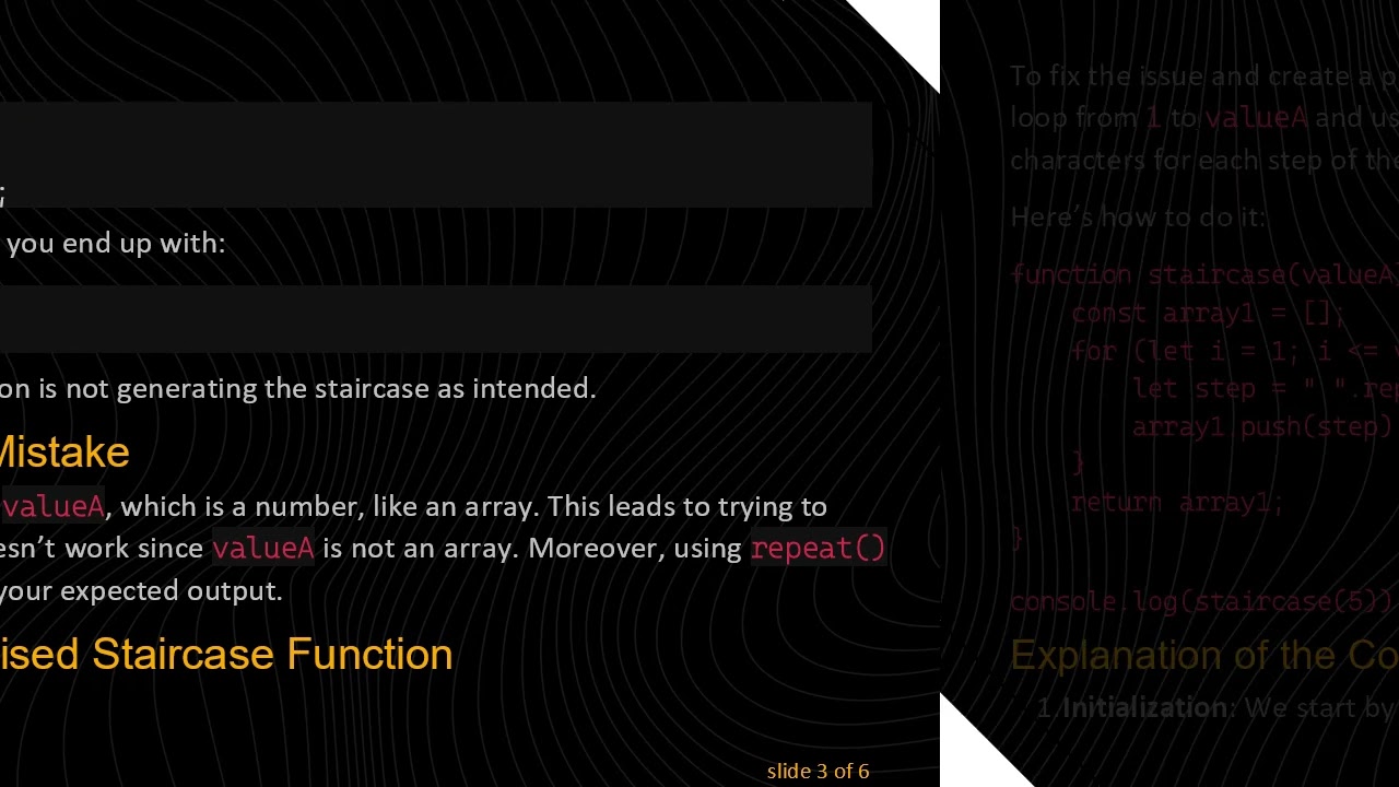 Creating a Staircase in JavaScript: Troubleshooting and Solutions