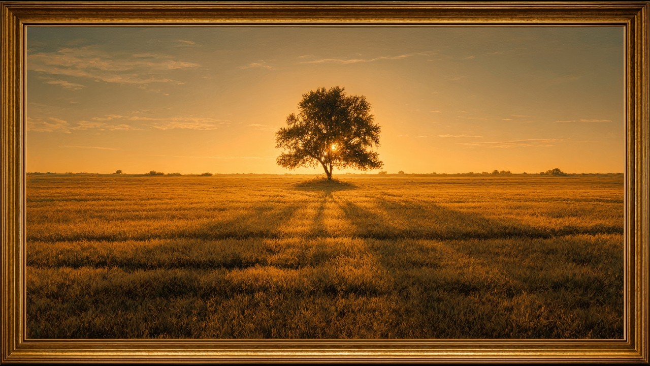 Frame TV Art 4K Lone Tree Sunset 🌅 Minimal Landscape Screensaver Relaxing Ambience