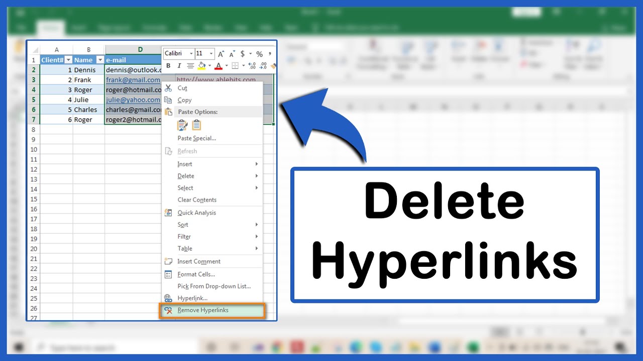 How To Delete Hyperlink In Excel (Quickly Remove Hyperlinks From A Worksheet In Excel)