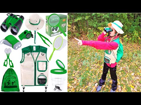 GINMIC Kids Outdoor Explorer Kit Bug Catching Camping Binoculars, Adventure, Hiking, Educational Toy