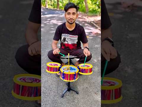 Hip Hop Drums Set Senior Musical Band Instruments with 3 Drums, 1 Dish, 1 Stool & Sticks