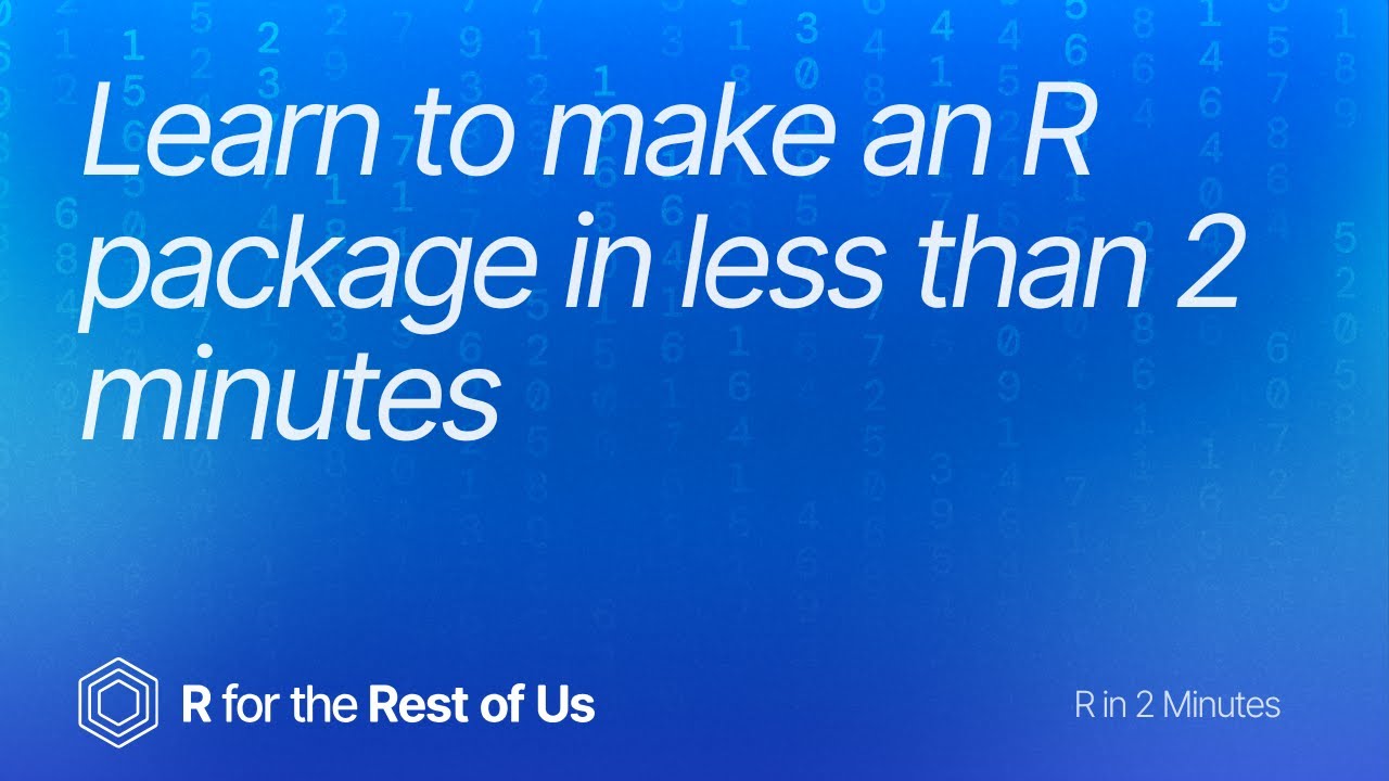Learn to make an R package in less than 2 minutes