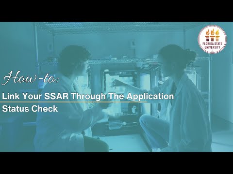 How-To: Link Your SSAR Through the FSU Application Status Check