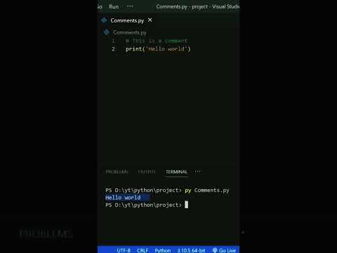 Creating a comment in python #python #developer #programming #comment #vscode #pythonprogramming