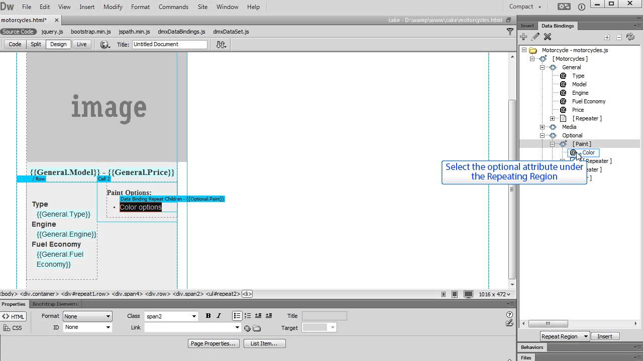 Using Nested Repeat Regions