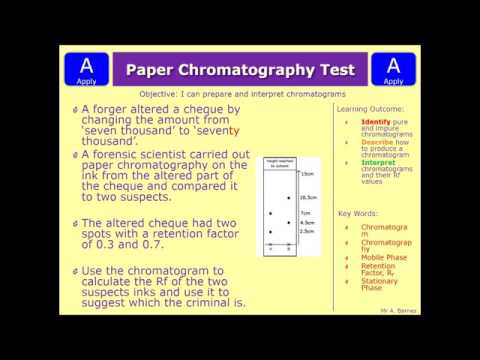 GCSE Chemistry 1-9: Retention Factor: Interpreting Chromatograms