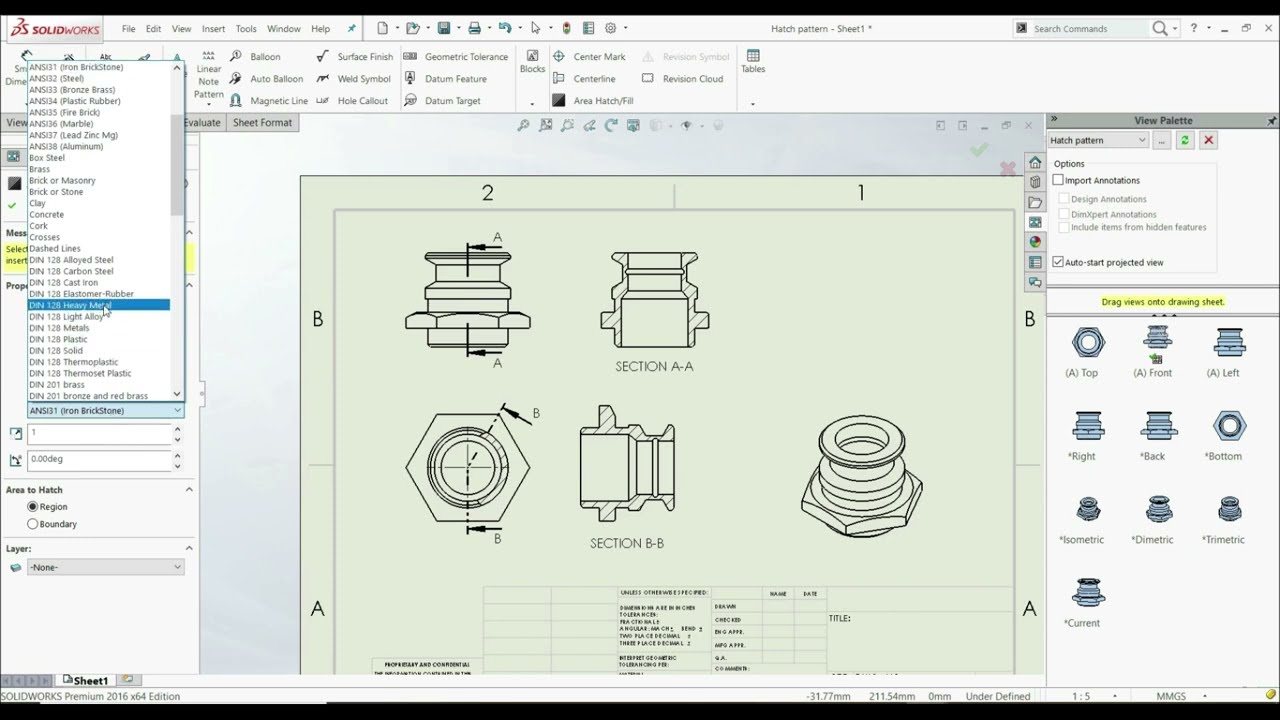 Solidwork Tutorial - Hatch Pattern