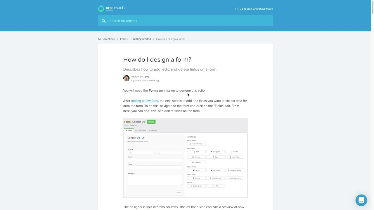 Forms Training Session
