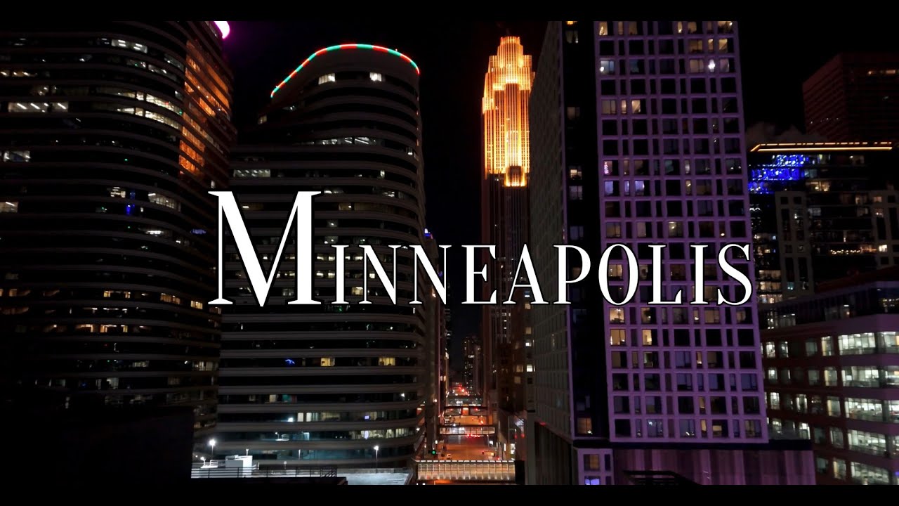 DOWNTOWN MINNEAPOLIS 4K Calm Ambience Aerial video 