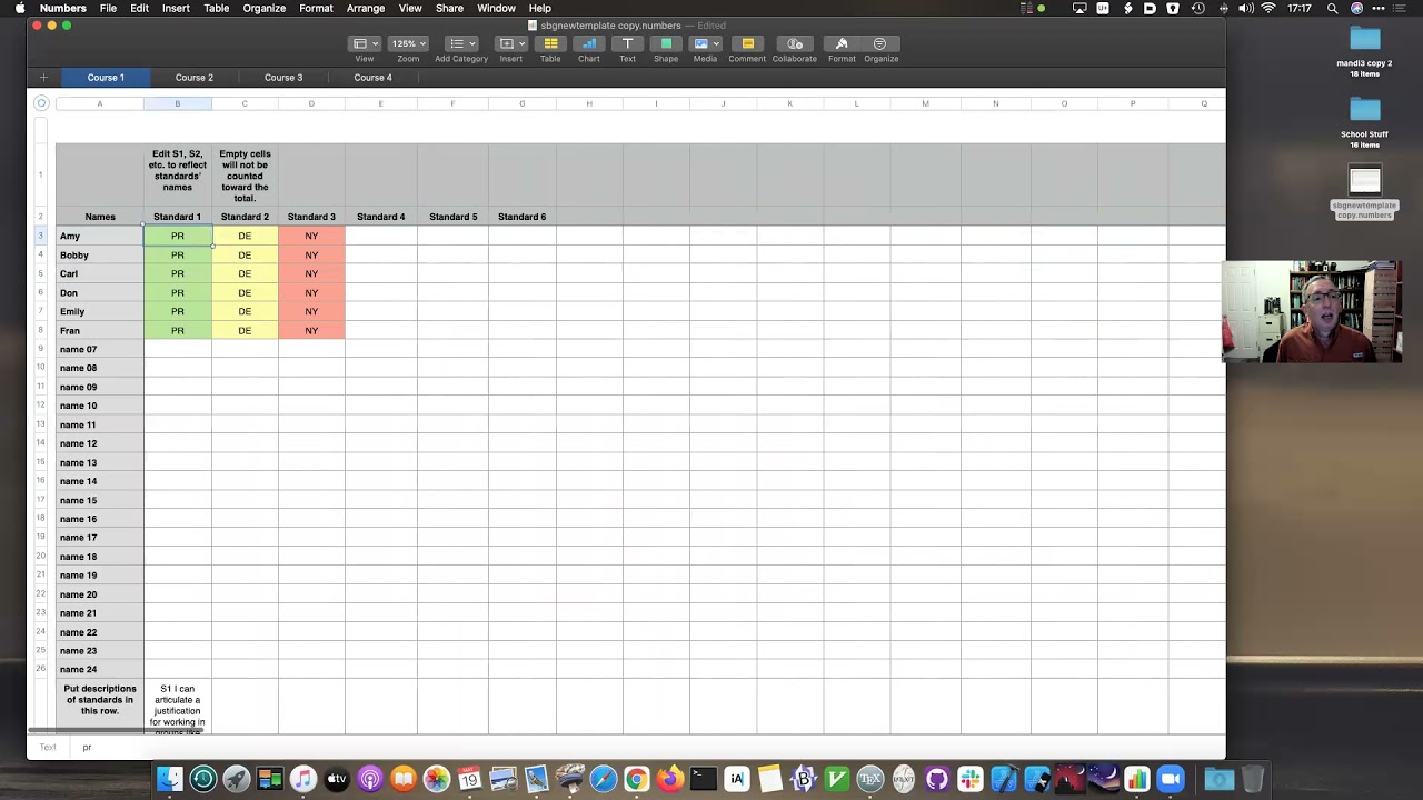 Standards-Based Grading Spreadsheet Demo