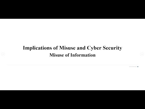 4.2 Misuse of Information (Discussion) - Implications of Misuse & Cyber Security