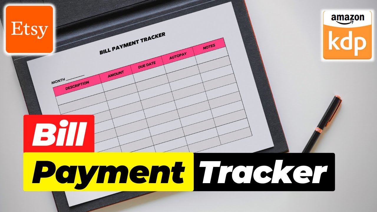 Printable Bill Payment Tracker Template - Create and Sell Digital Products