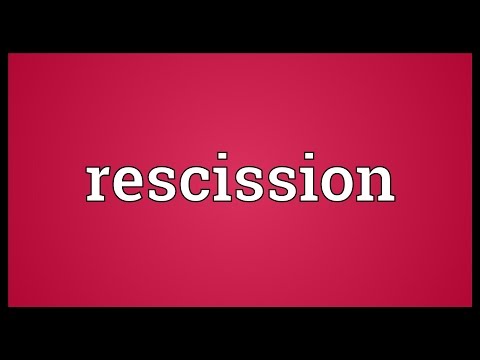 Rescission Meaning
