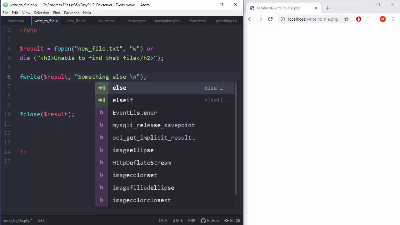 PHP Tutorial - 30 - Write, Append to File in PHP