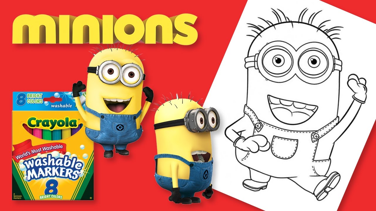 MINION Coloring Pages with Crayola Supertips!!!