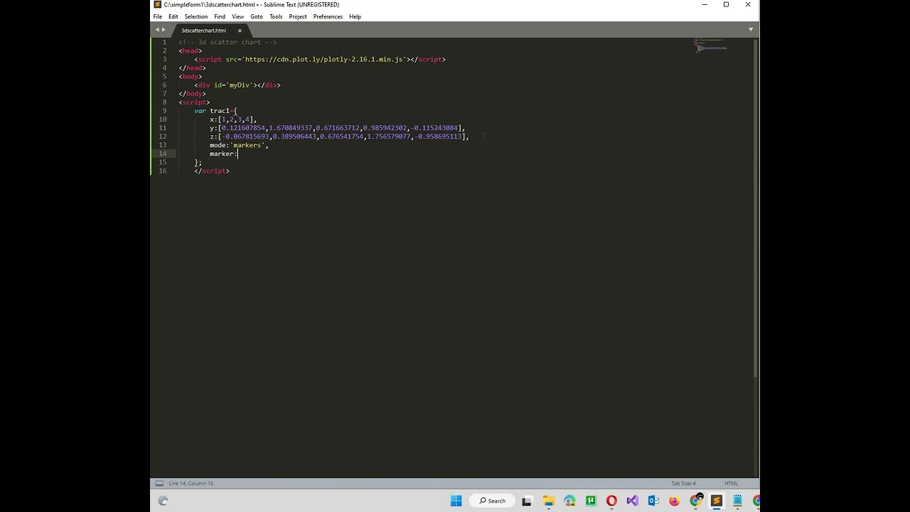 3D Scatter using plotly.js in javascript