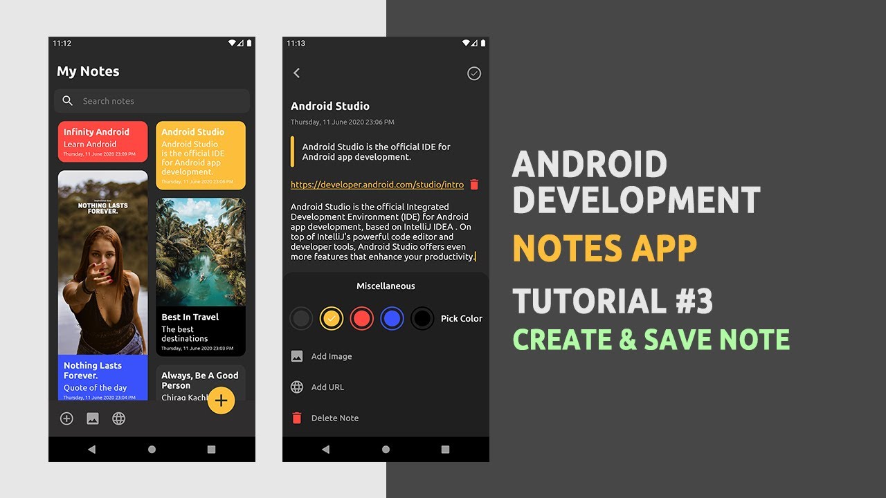Android Development | Notes App | Tutorial #3 | Create & Save Note | Android Studio