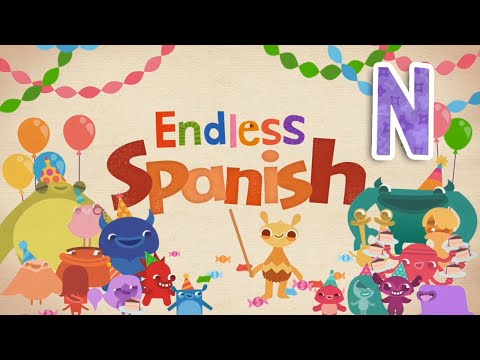 Endless Spanish Letter N - Sight Words: NEGRO, NIDO, NIÑOS, NOCHE, NUEVO, ÑAME | Originator Games