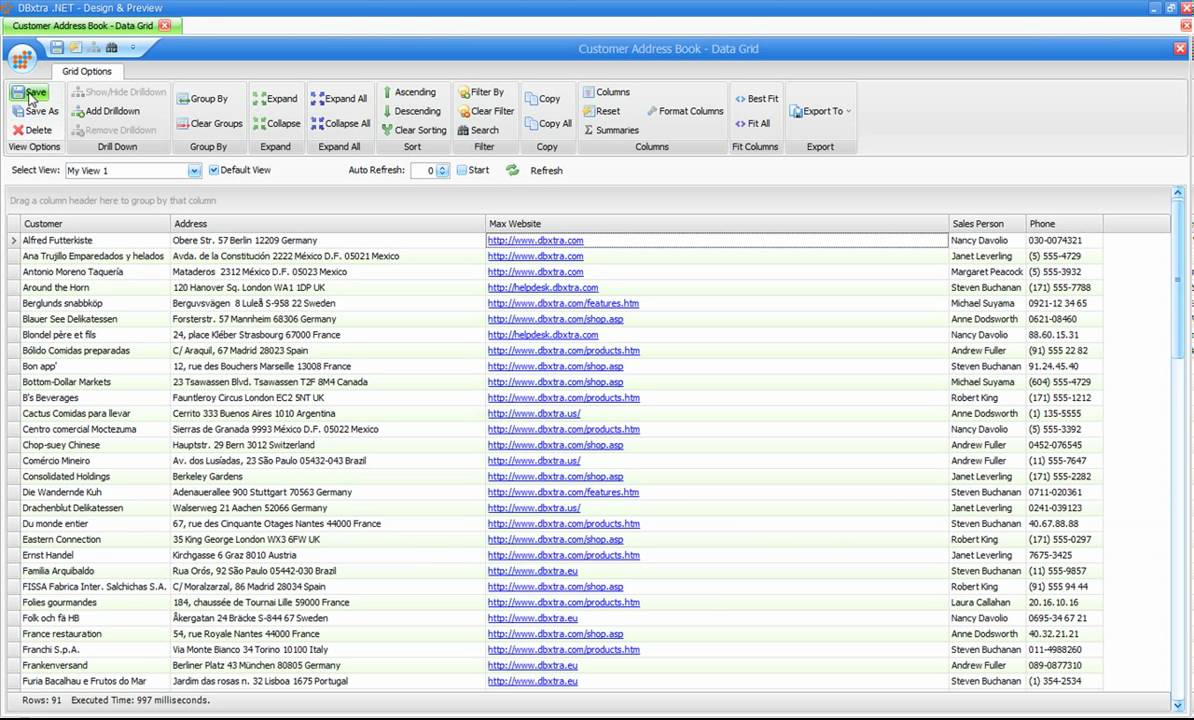 DBxtra - Data Grid Hyperlink