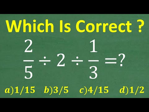 Two-fifths divided by 2 divided by one-third = ? Basic Math Fraction Division